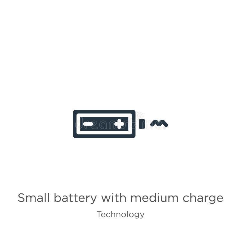 Small Battery with Medium Charge Icon Vector. Trendy Flat Small Battery ...