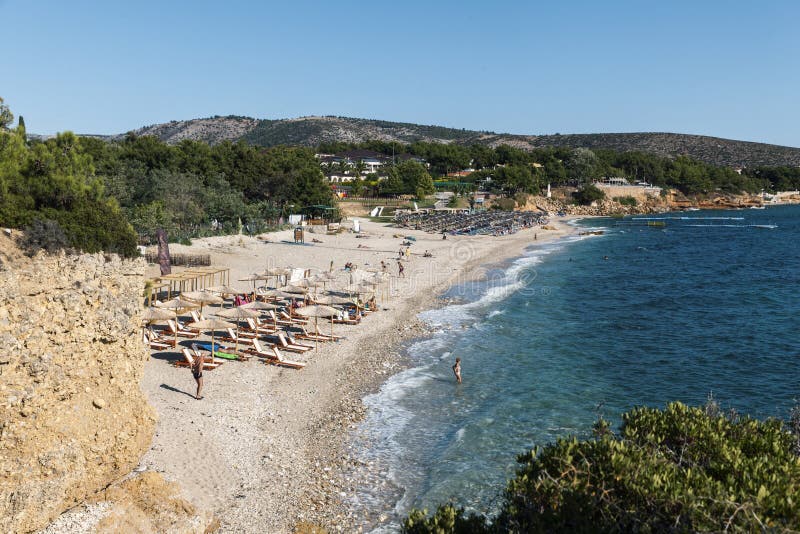 Small beach in Greece editorial photography. Image of vacation - 135876807