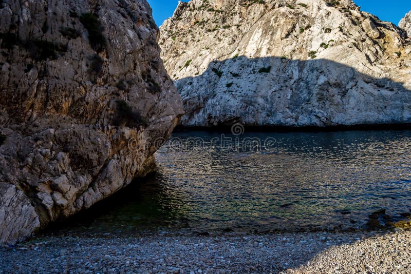 Jebha Beach Playa Monica And Waves And Rocks Stock Photo - Image of ...