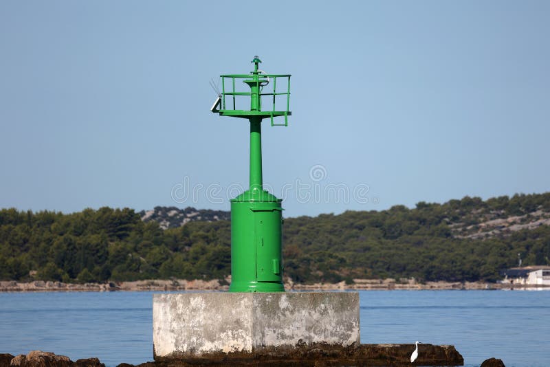 Small Beacon at the Pier in Croatia Stock Photo - Image of signal ...