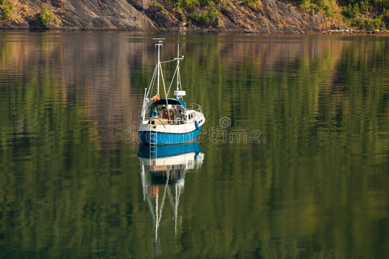 Small Beautiful Boat in a Lake or in a Large River Editorial Image ...
