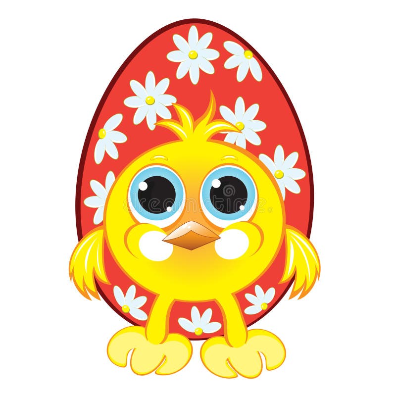 Cute Chicken Cartoon with Easter Egg Stock Vector - Illustration of ...