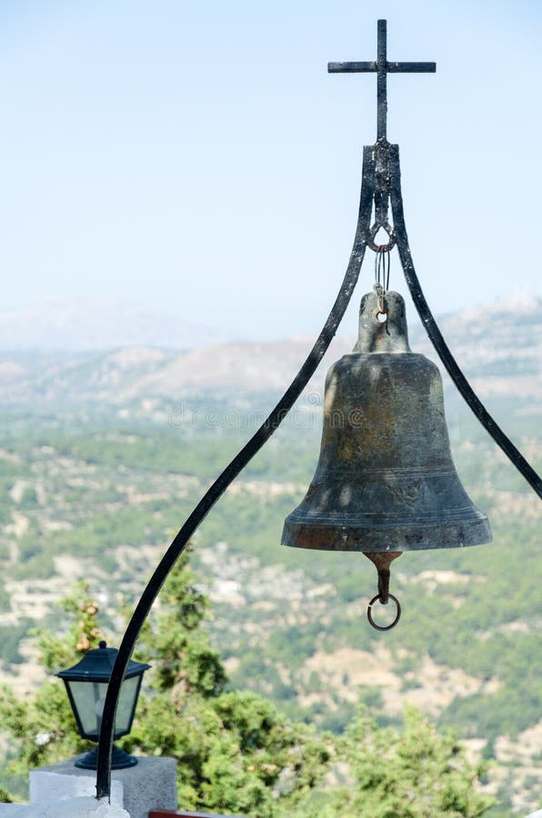 A Small Bell with a Cross on Top Stock Image - Image of summer ...