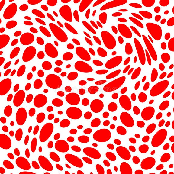 Small and Big Red Curve Polka Dots, White Background, Seamless ...