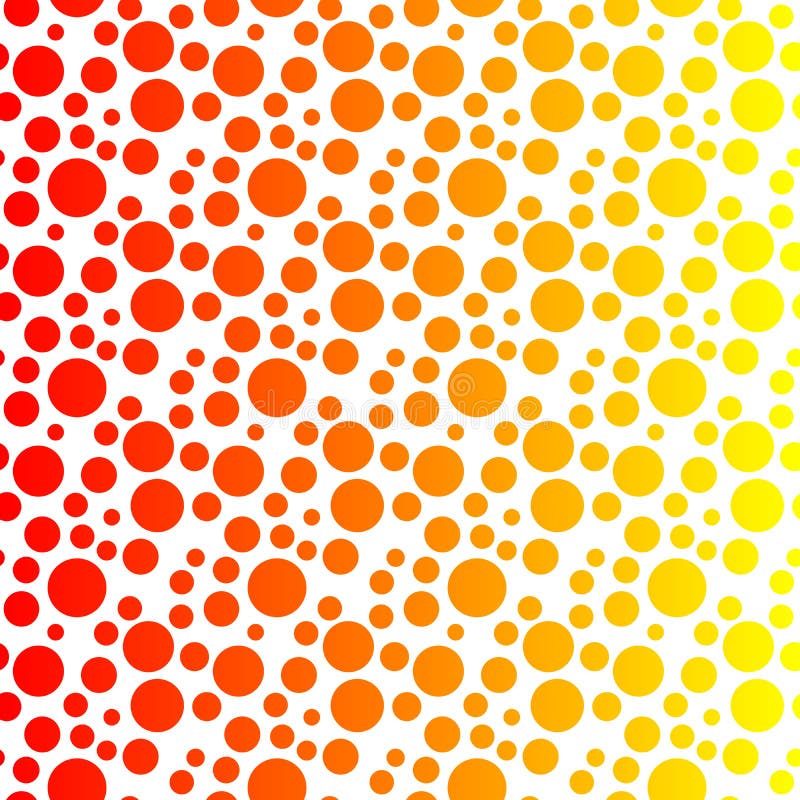 Small and Big Red Yellow Polka Dots Vector White Background, Seamless ...