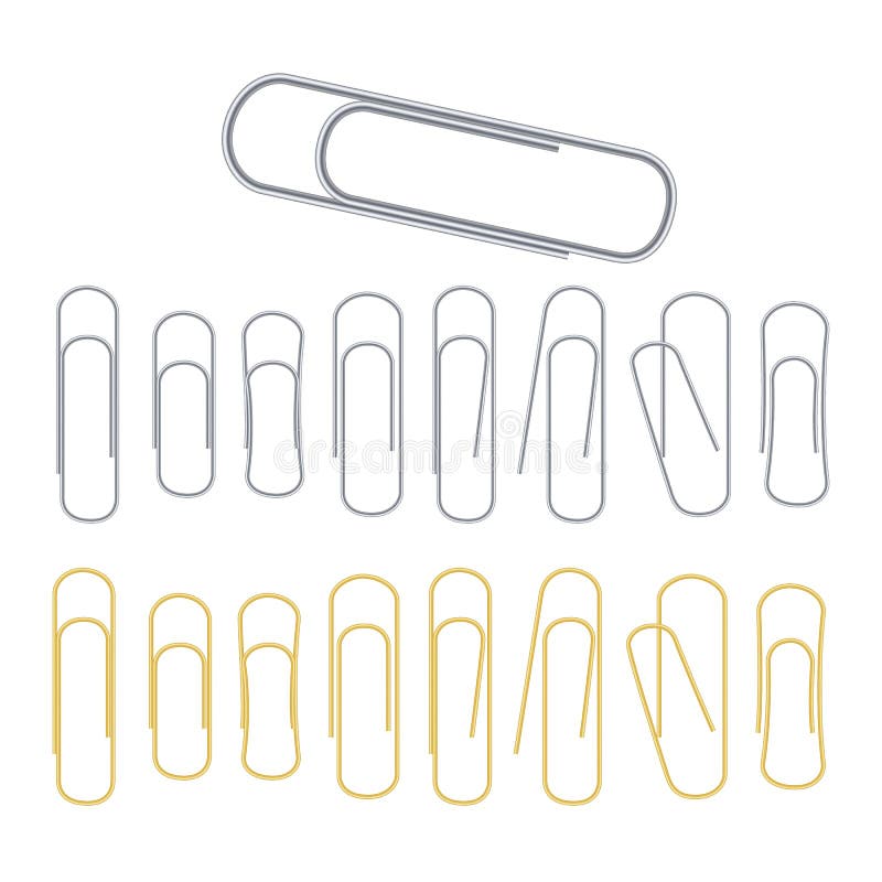 Small Binder Clips Vector Isolated on White. Realistic Paper Clip Set ...