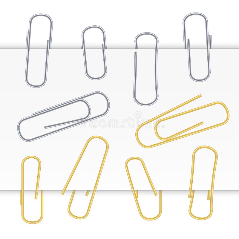 Small Binder Clips Vector Isolated on White. Realistic Paper Clip Set ...