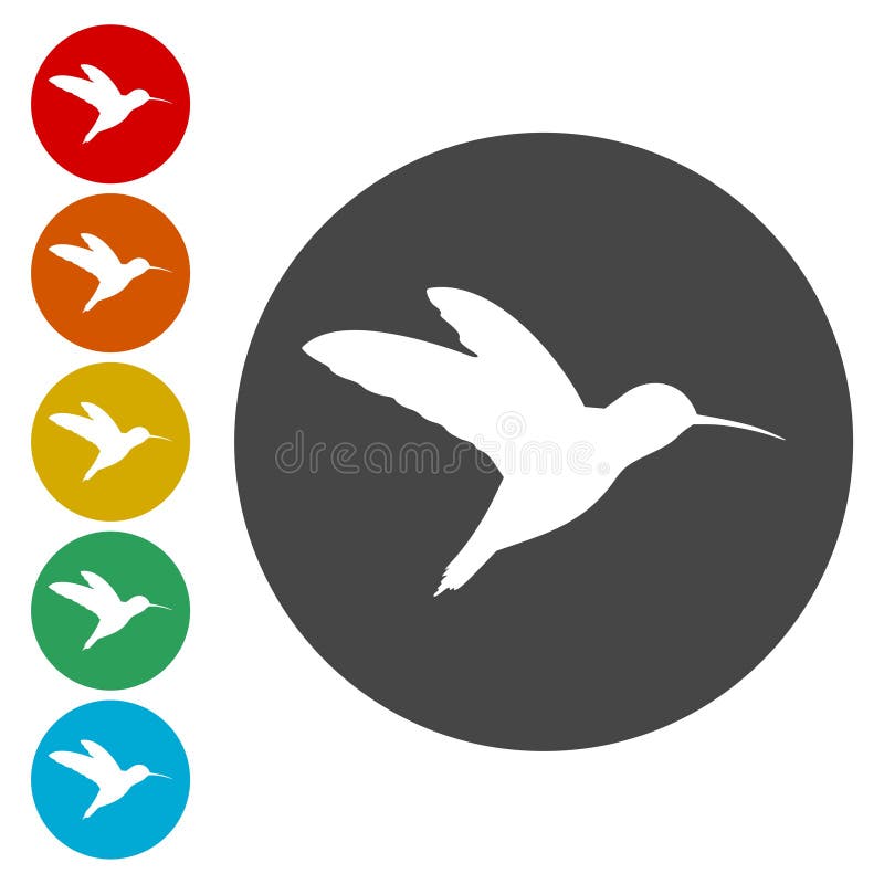 Small Bird Icons Set with Long Shadow Stock Vector - Illustration of ...