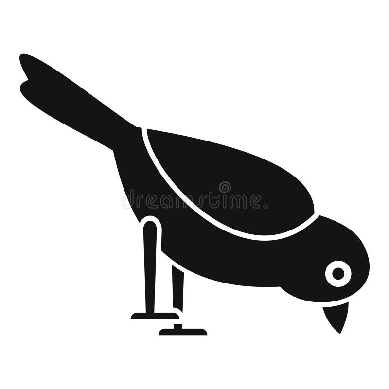 Small Bird Pecking at the Ground Icon Glyph Style Stock Vector ...