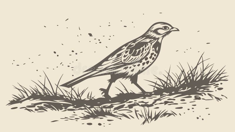 Small Bird Perched on a Grassy Knoll, Vector Design Generative AI Stock ...