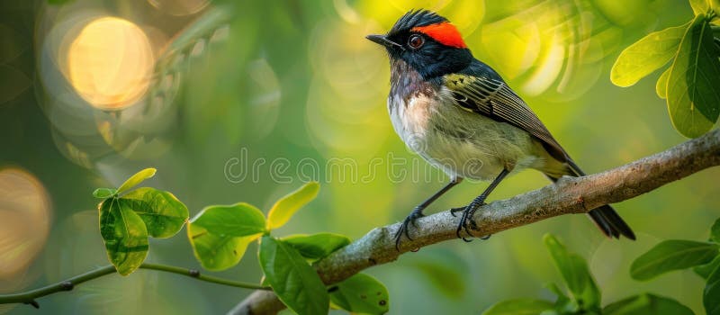 Small Bird Perched on Tree Branch Stock Photo - Image of perching ...