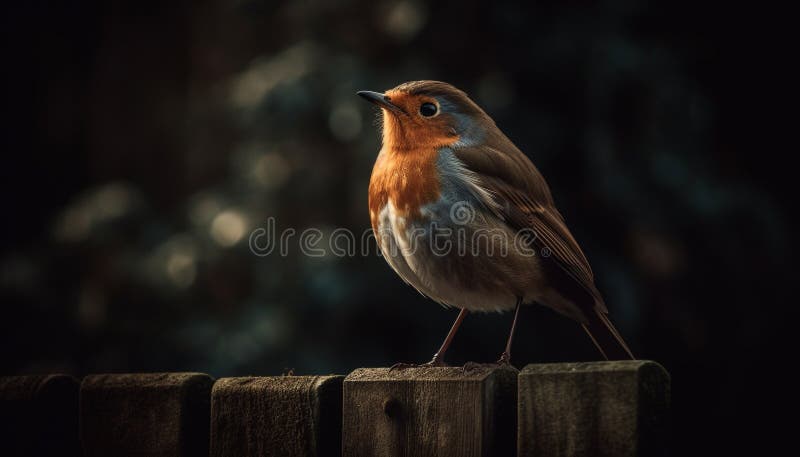 Small Bird Perching on Branch, Singing Sweetly Generated by AI Stock ...