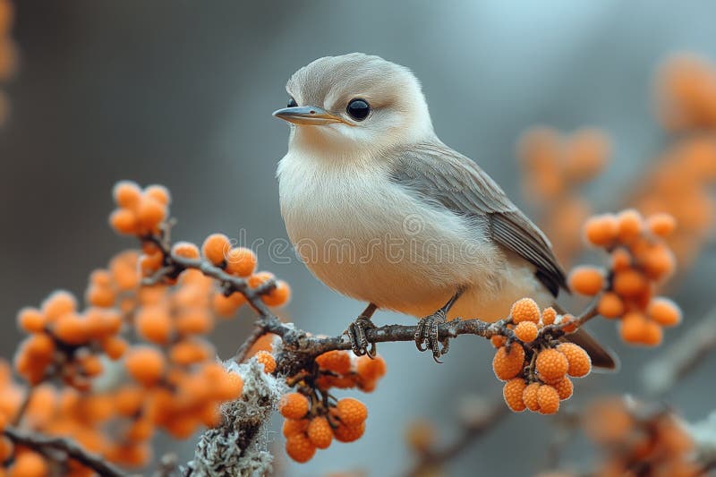 A Small Bird Sits on a Branch of a Tree, Looking Around Stock Photo ...