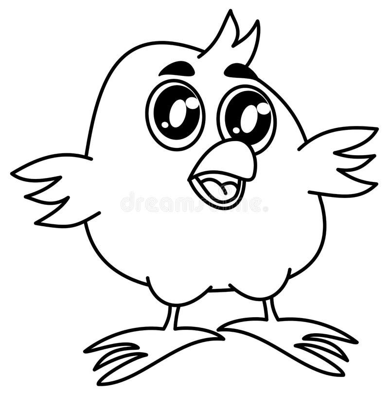 Small Bird Smiling for Coloring Stock Illustration - Illustration of ...