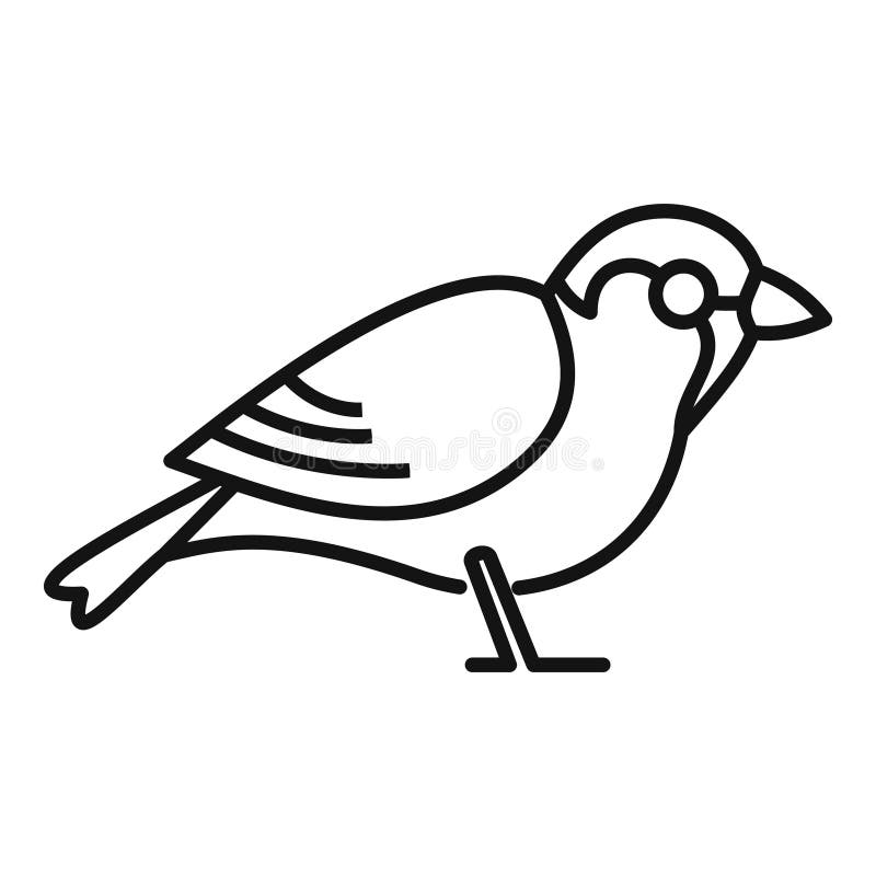 Small Bird Standing Side View Icon Thin Line Vector Illustration Stock ...