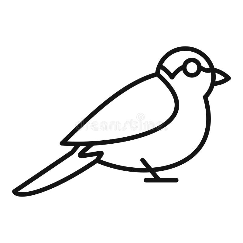 Small Bird Standing Side View Line Icon Design Stock Illustration ...