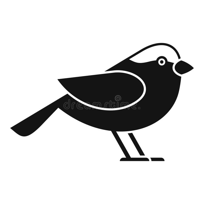 Small Bird Standing Simple Black Bird Icon Stock Vector - Illustration ...