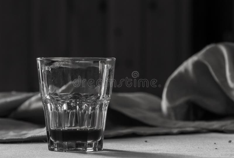 Small Bitter Glass on a Table of a Wooden Chalet Stock Image - Image of ...