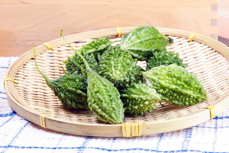 Small bitter gourd melon stock image. Image of table - 80647823