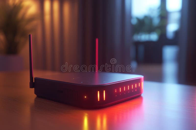 Small Black Box with a Red Light on it Sits on a Table Stock Image ...