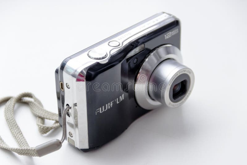 Small Black Camera on a Gray Background Editorial Image - Image of lens ...