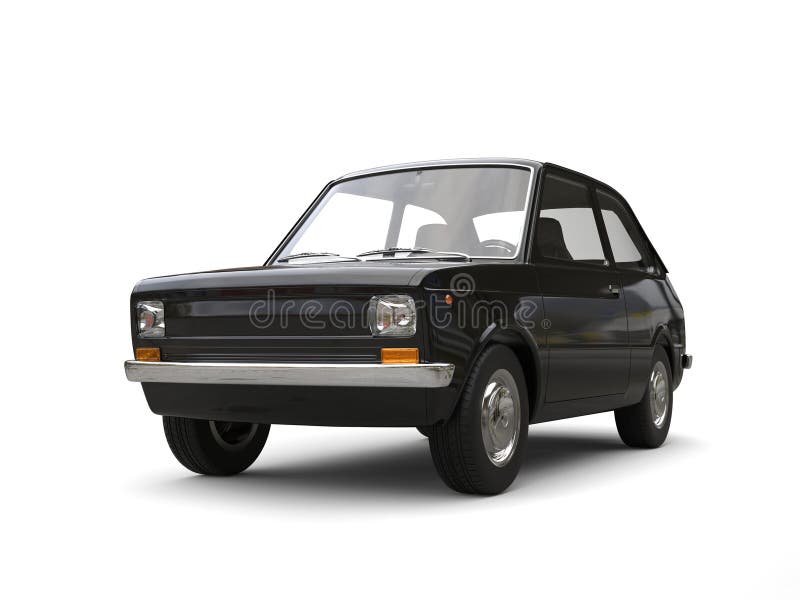Small Black Compact Vintage Car - Beauty Studio Shot Stock Illustration ...