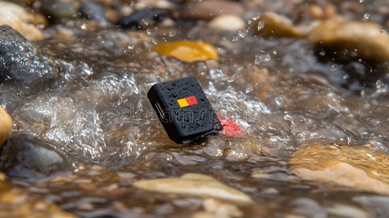 Waterproof Device in Stream Stock Illustration - Illustration of water ...