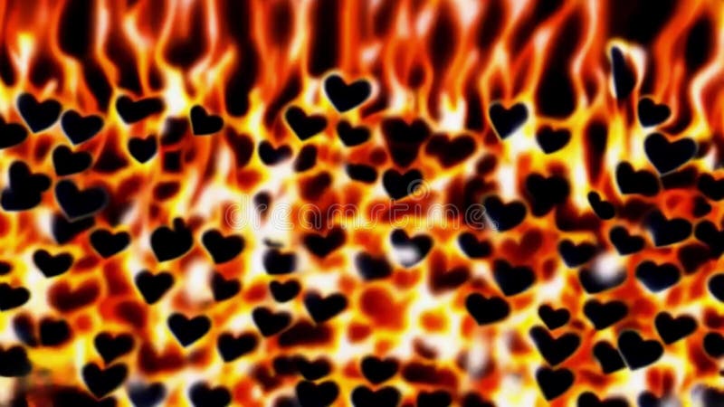Small Black Hearts and Flames of Fire. the Effect of a Bonfire Stock ...