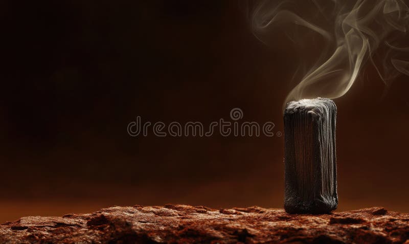 A Small Black Object is on a Brown Surface with Smoke Coming Out of it ...