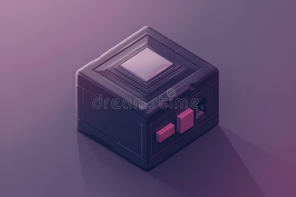 A Small Black Object Sits on a Deep Purple Surface, Awaiting Attention ...