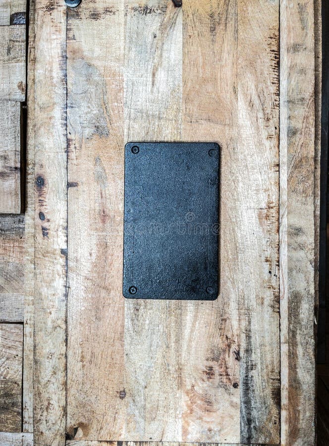 A Small Black Rectangular Iron Panel with Visible Stock Photo - Image ...