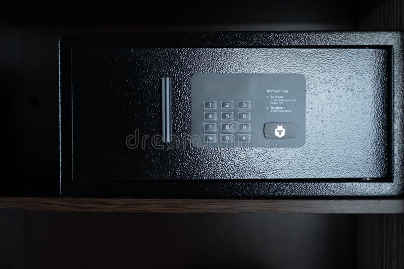 Small black safe stock photo. Image of interior, numbers - 195009360