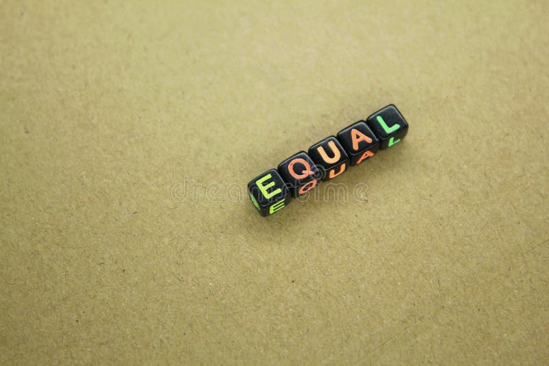 Small Black Square with the Colored Word Equal Stock Image - Image of ...