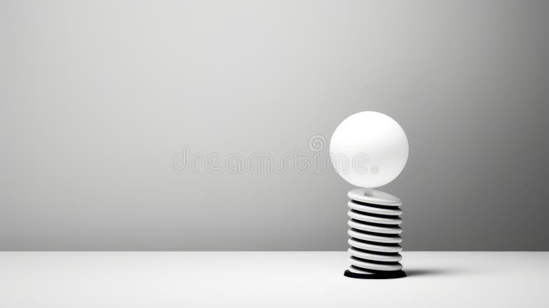 Minimalist Black and White Geometric Lamp: Optical Illusion Concept ...