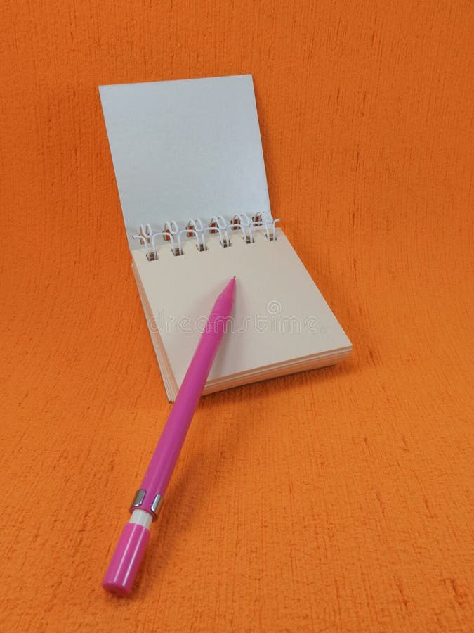 A Small Blank Notepad with a Pink Mechanical Pencil Stock Image - Image ...