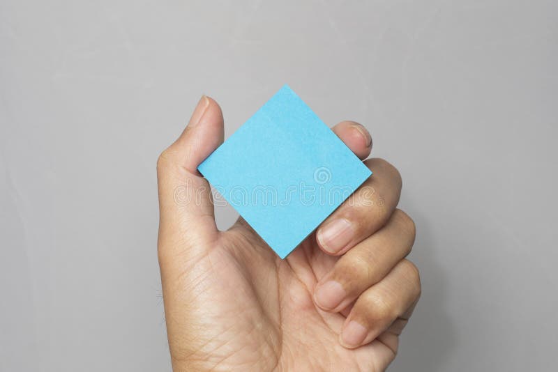 A Small Blank Piece of Paper in Hand Stock Image - Image of concept ...