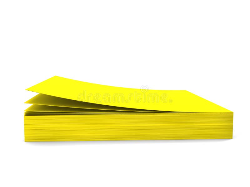 Small Block Of Yellow Sticky Notes - Side View Stock Illustration ...