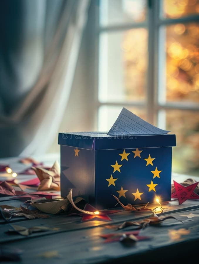 A Small Blue Box Adorned with Stars on a Flat Surface Stock ...