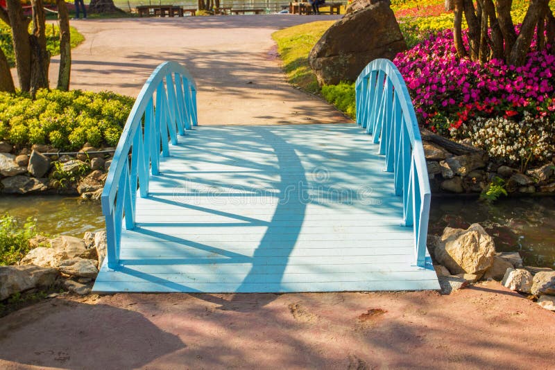Small blue bridge stock photo. Image of nature, lake - 93207418