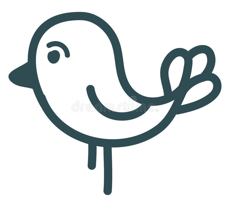 Small Blue Chicken with a Cute Tail, Icon Stock Vector - Illustration ...