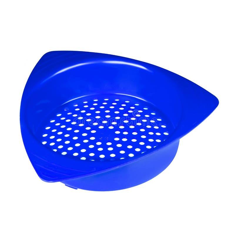 Small Blue Plastic Colander. Colander Front View of Modern Plastic ...