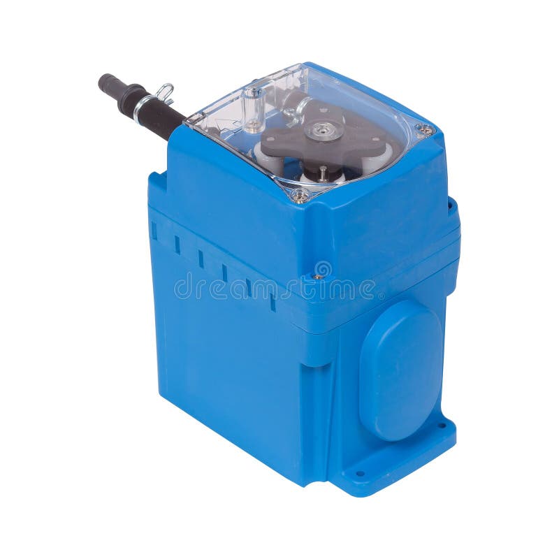 Small Blue Plastic AC Powered Peristaltic Pump Isolated on White ...