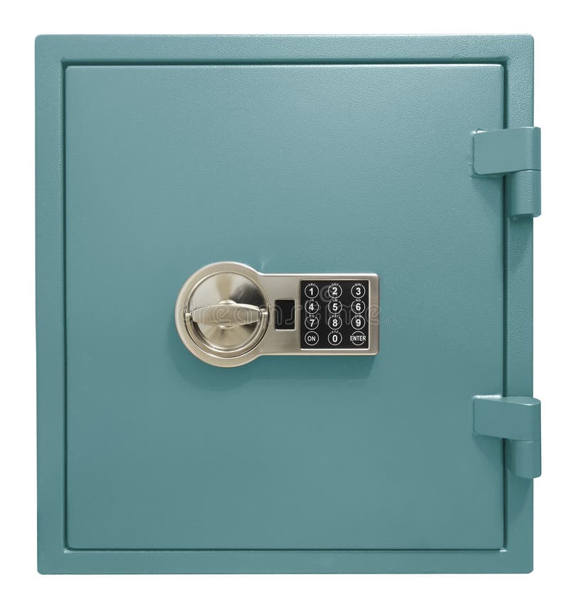 Small Safe Box Door with Code Lock Isolated on White Stock Image ...