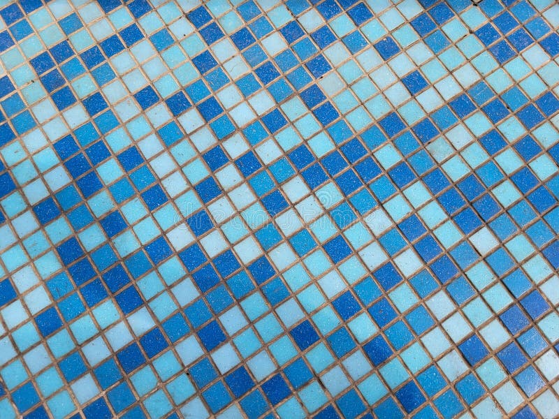 Small Blue Tiles on the Pool Wall. Stock Image - Image of decor ...