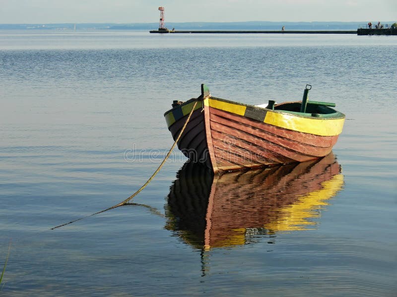 Small boat stock photo. Image of marina, brown, blue, string - 3165108