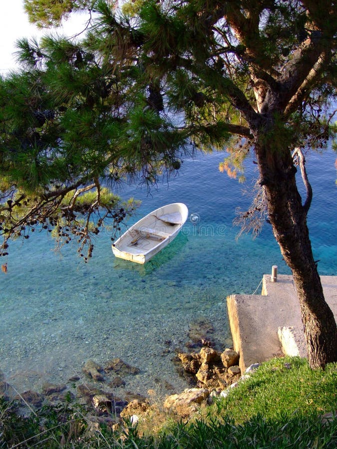 Small boat stock photo. Image of quiet, holiday, blue - 6447310