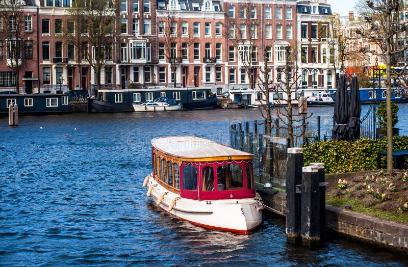617 Small Canal Boat Amsterdam Stock Photos - Free & Royalty-Free Stock ...