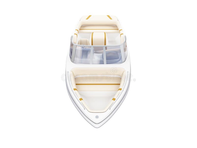 Small Boat Isolated Front View Stock Illustration - Illustration of ...