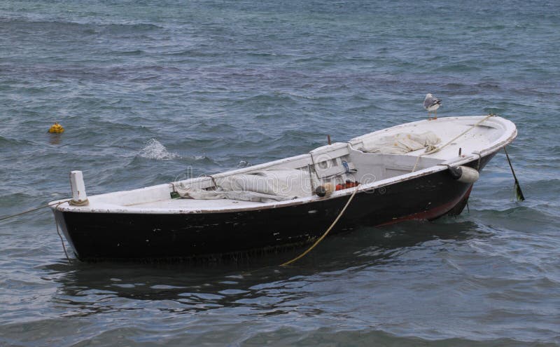 Small boat in the river stock photo. Image of wave, wooden - 58941200