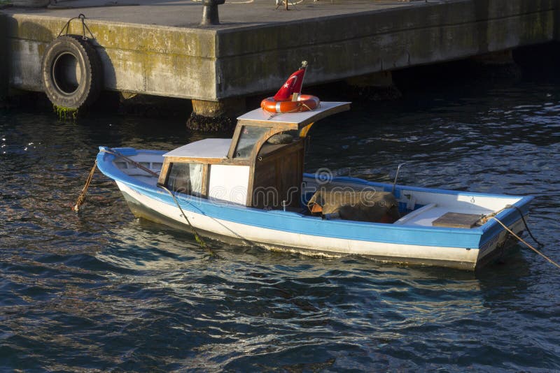A Small Boat on a River during Sunset Light Stock Photo - Image of pier ...